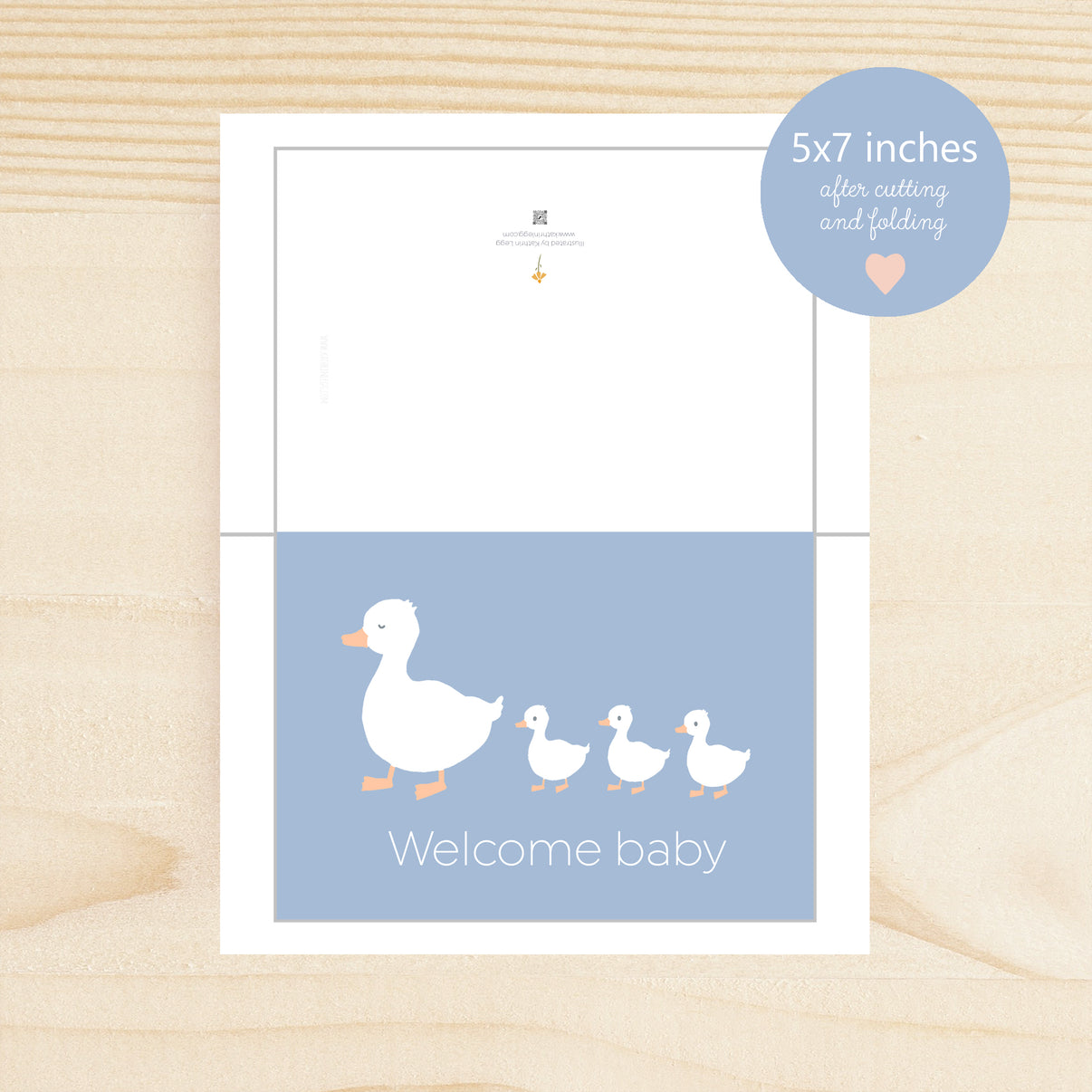 Printable Welcome Baby Greeting Card – Kathrin Legg